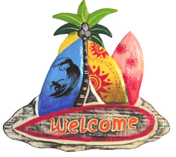 Surfboard Welcome Sign – The Look! Shopthelookonline.com